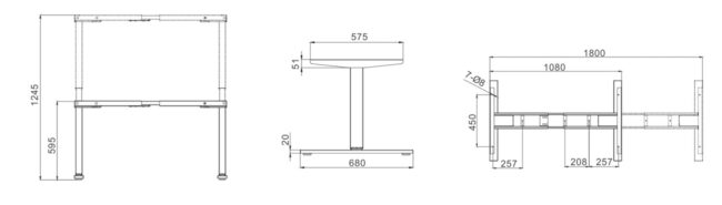 Рама стола с электроприводом VELROX 7 без столешницы